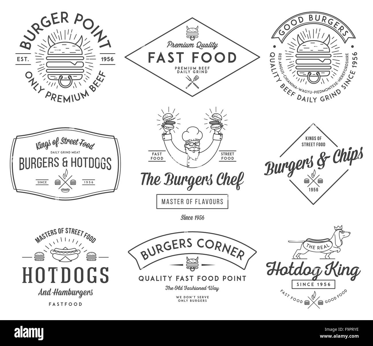 Vector fast food badges and icons for any use Stock Vector Image & Art ...