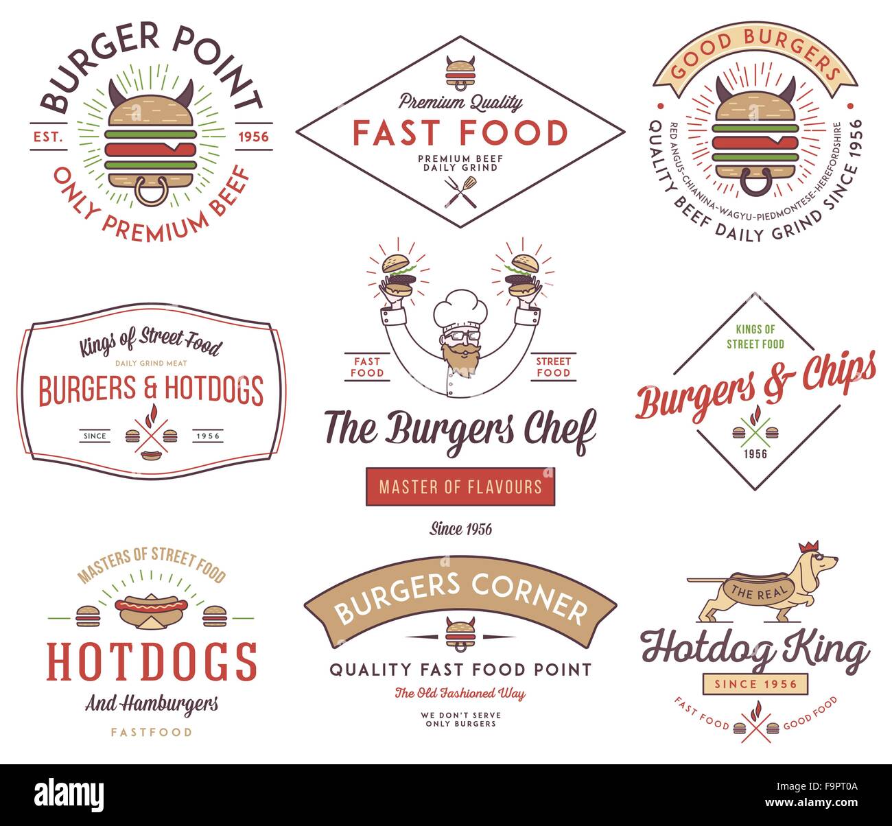 Vector fast food badges and icons for any use Stock Vector Image & Art ...