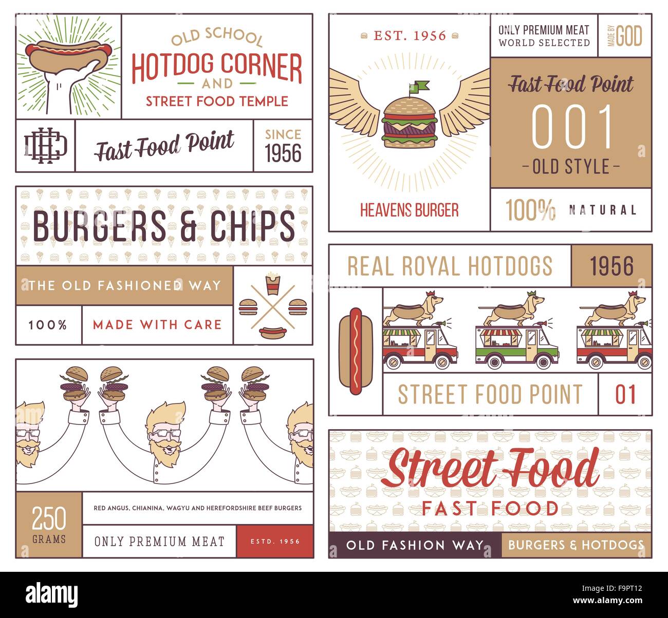 Vector fast food badges and icons for any use Stock Vector Image & Art ...
