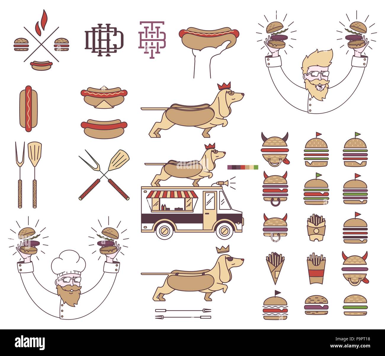 Vector fast food badges and icons for any use Stock Vector Image & Art ...