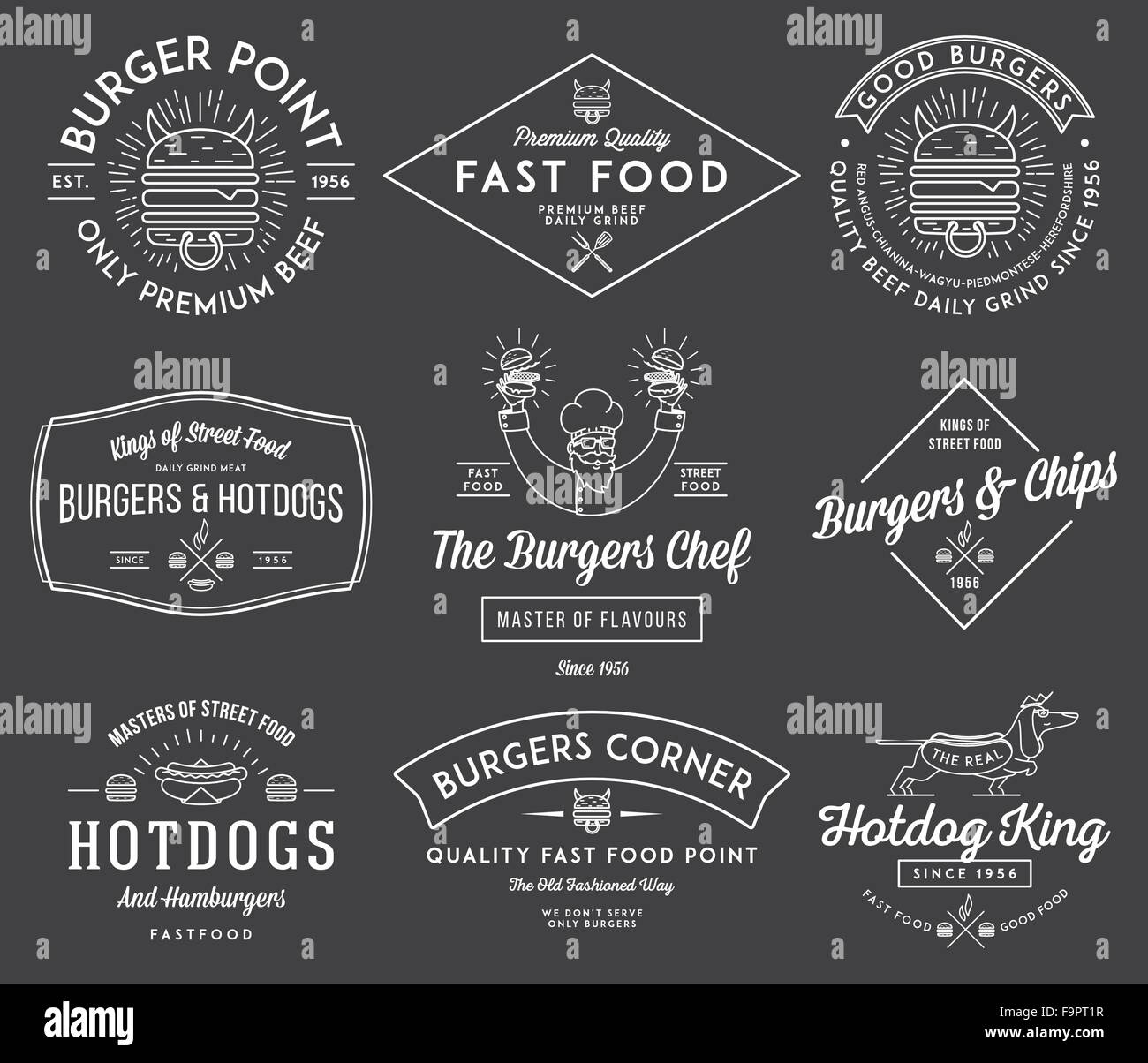 Vector fast food badges and icons for any use Stock Vector Image & Art ...