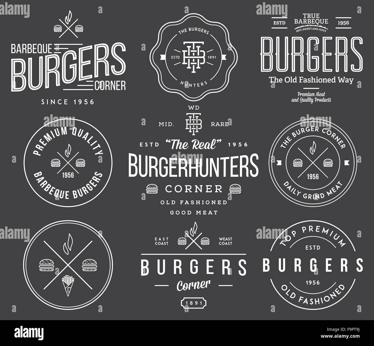 Vector fast food badges and icons for any use Stock Vector Image & Art ...