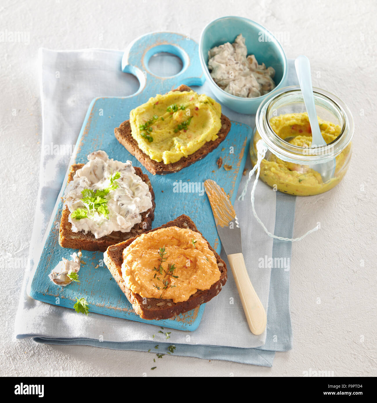 Three Bread Spreads Stock Photo - Alamy