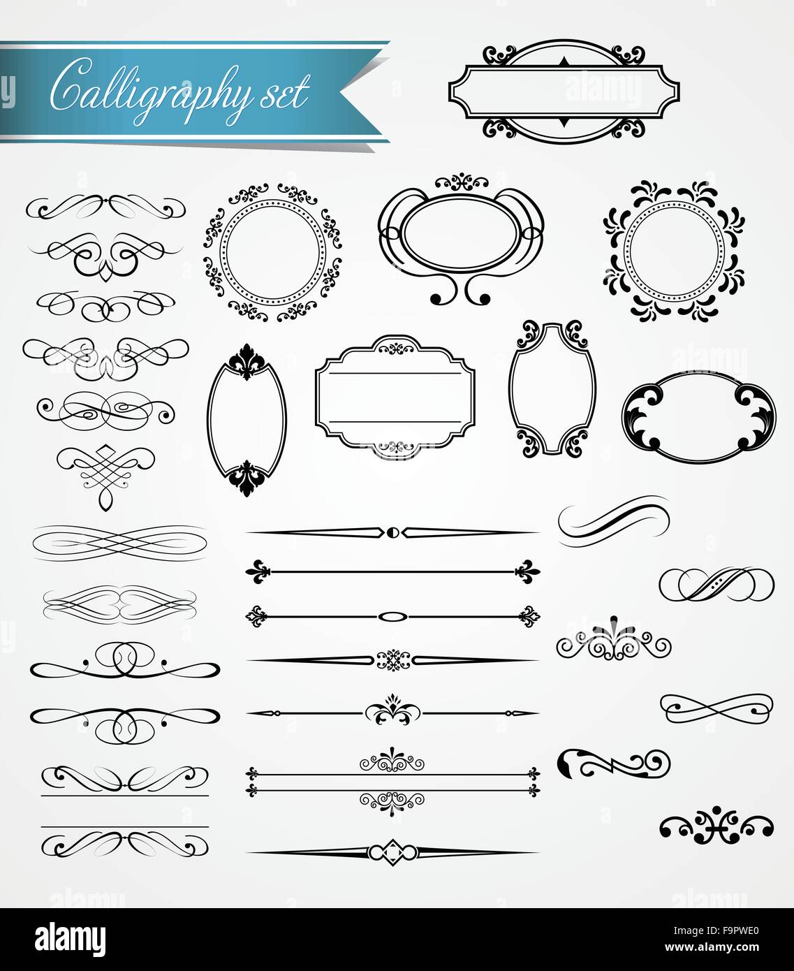 Vector calligraphy and vintage frames collection Stock Vector Image ...