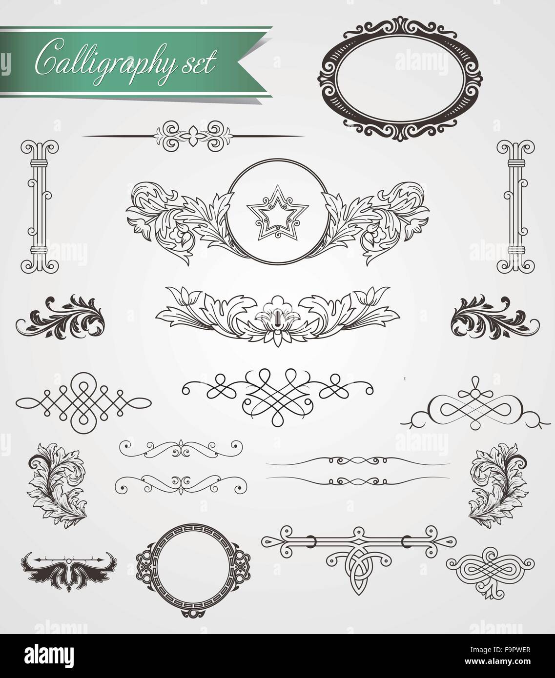 Calligraphy and vintage frame decorations Stock Vector Image & Art - Alamy