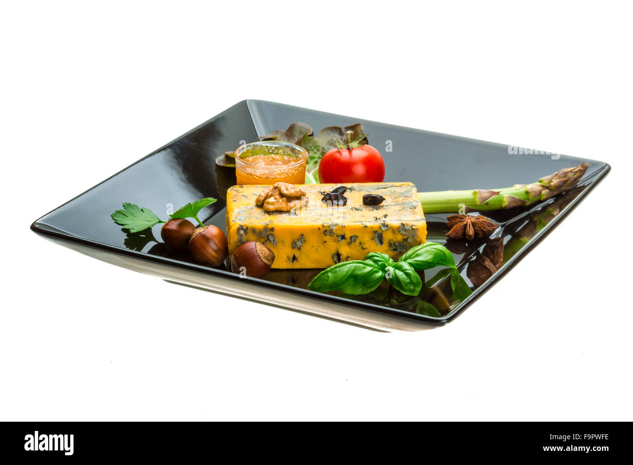 Gold cheese with mould Stock Photo - Alamy