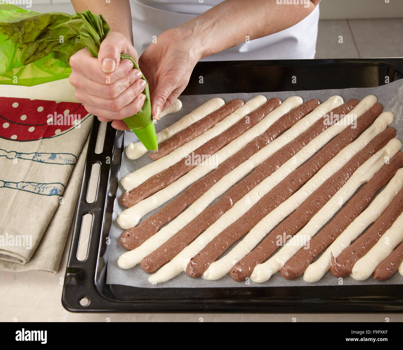 Strawberry zebra roll + steps Stock Photo - Alamy