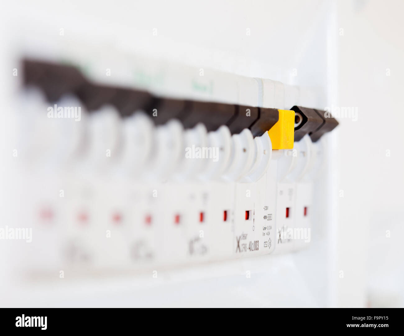 New power control panel at new house Stock Photo - Alamy