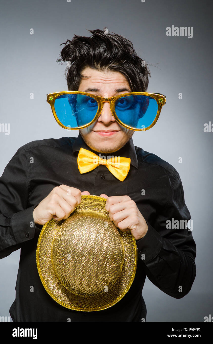 Funny man with vintage hat Stock Photo - Alamy