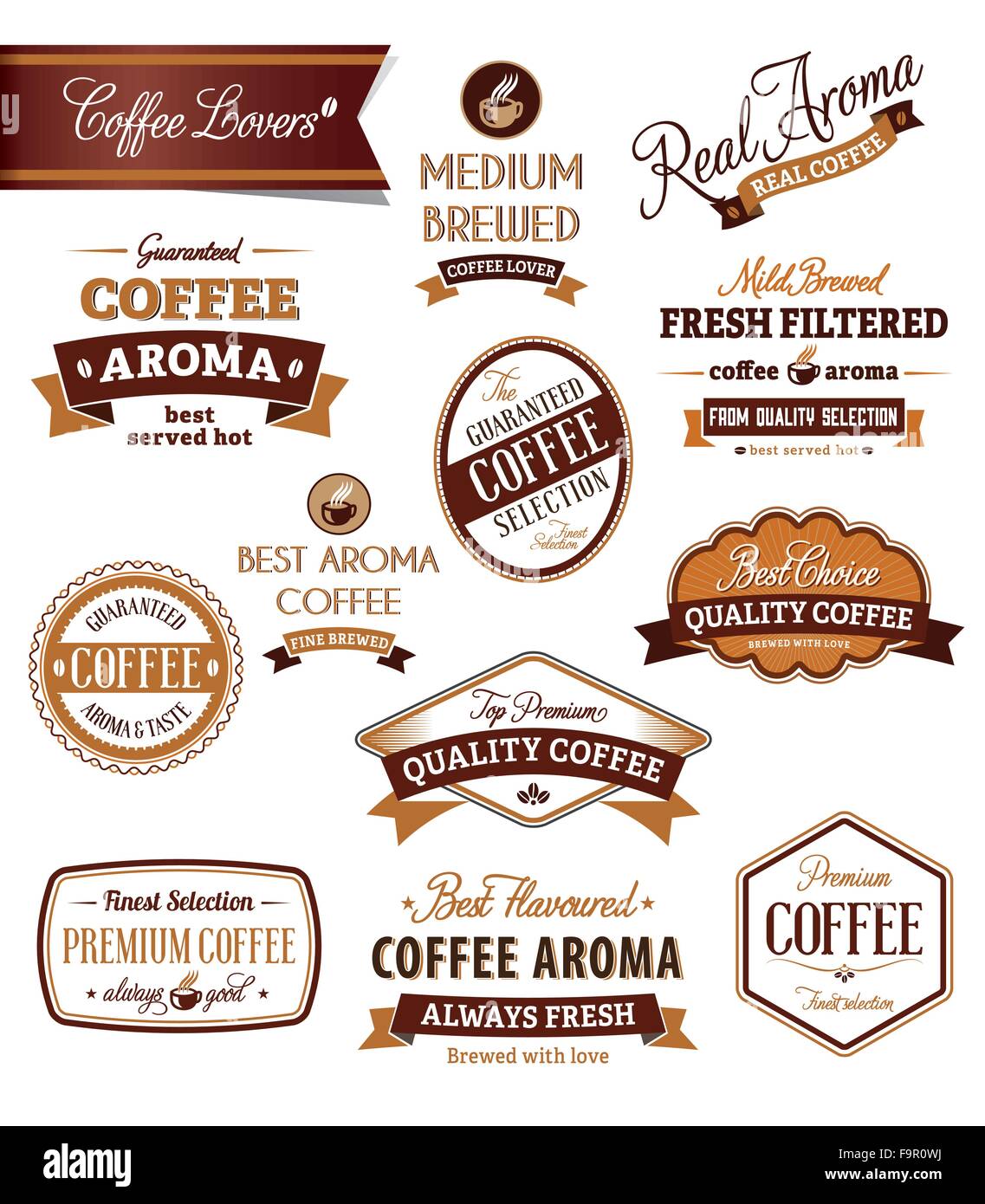 Vector coffee badges, lables and crests Stock Vector Image & Art - Alamy