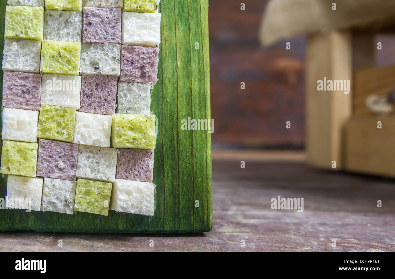 colorful bread is like a scene, square cutting bread - purple corn ...