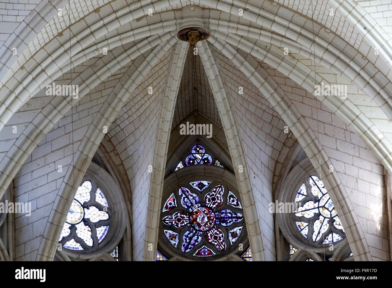 Notre-Dame d'Amiens cathedral. Stained glass windows of the apse Stock ...