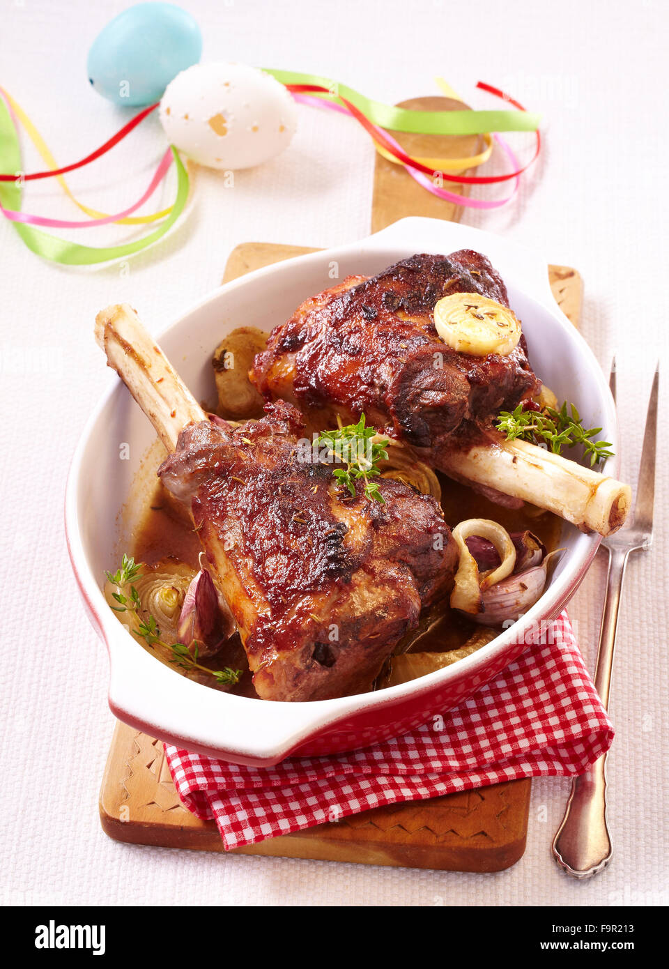 Roast lamb knuckle Stock Photo - Alamy