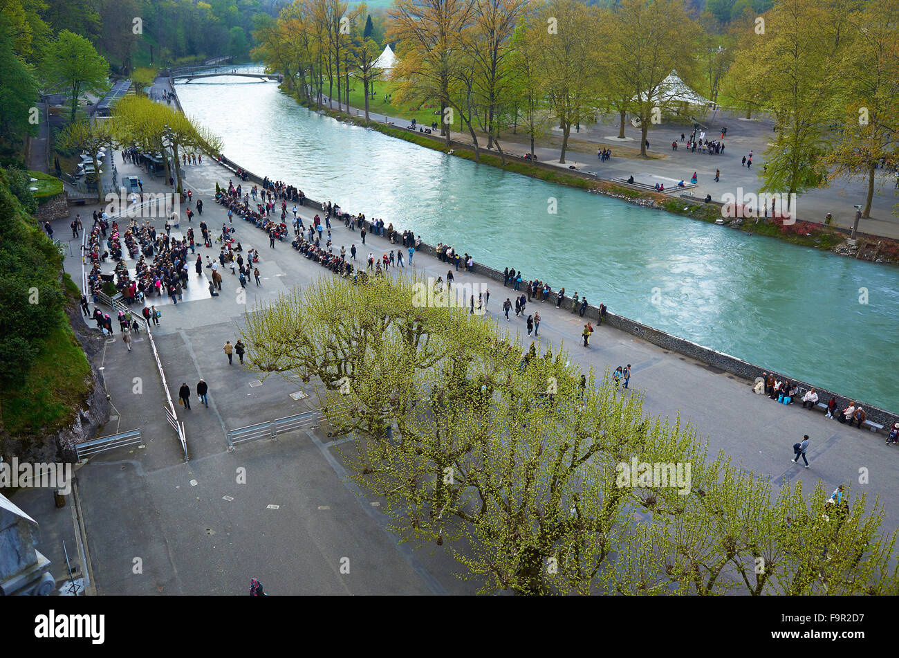 Lourdes sanctuary. The Gave river Stock Photo - Alamy
