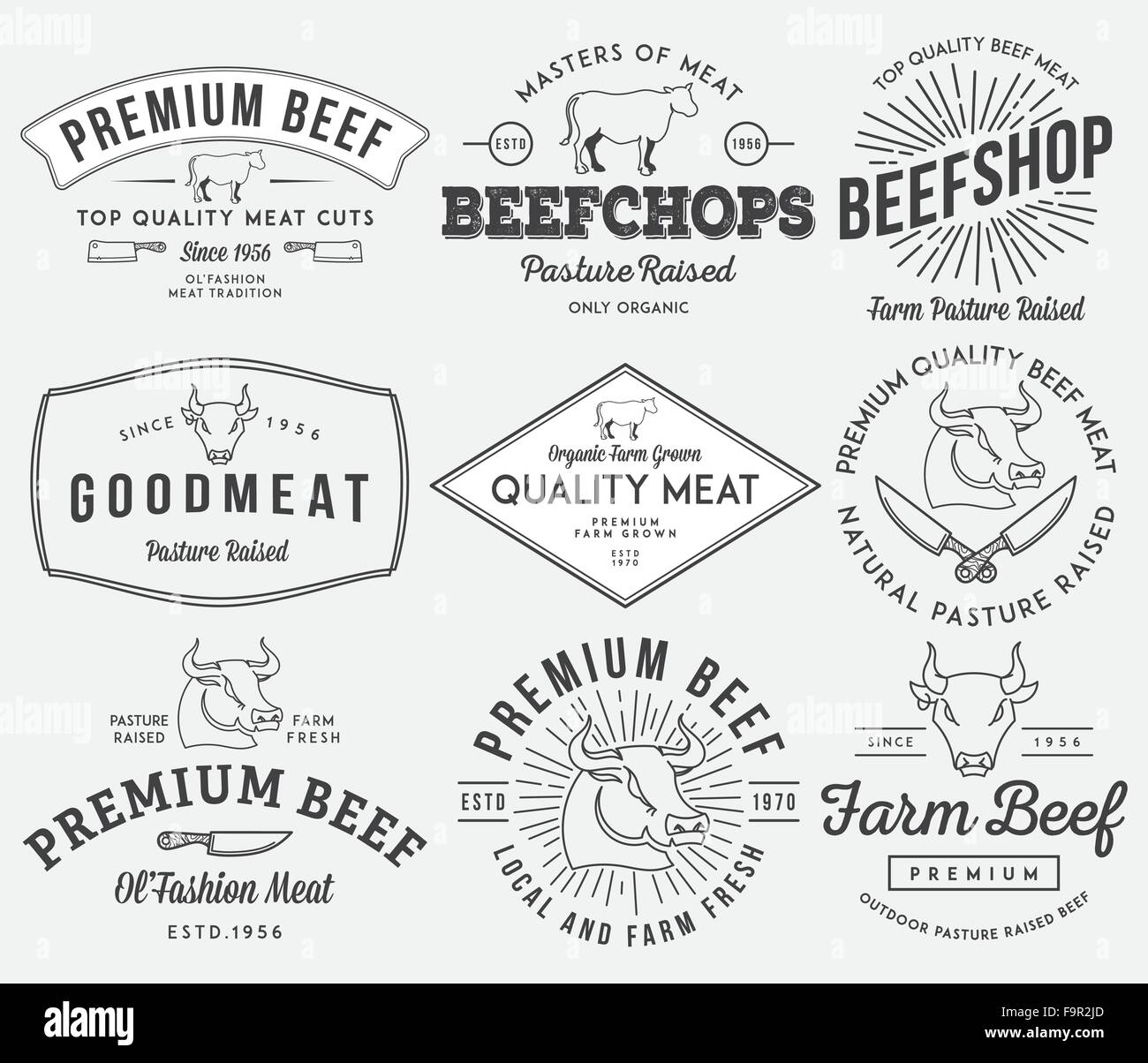 Vector quality beef badges and labels for any use Stock Vector Image ...