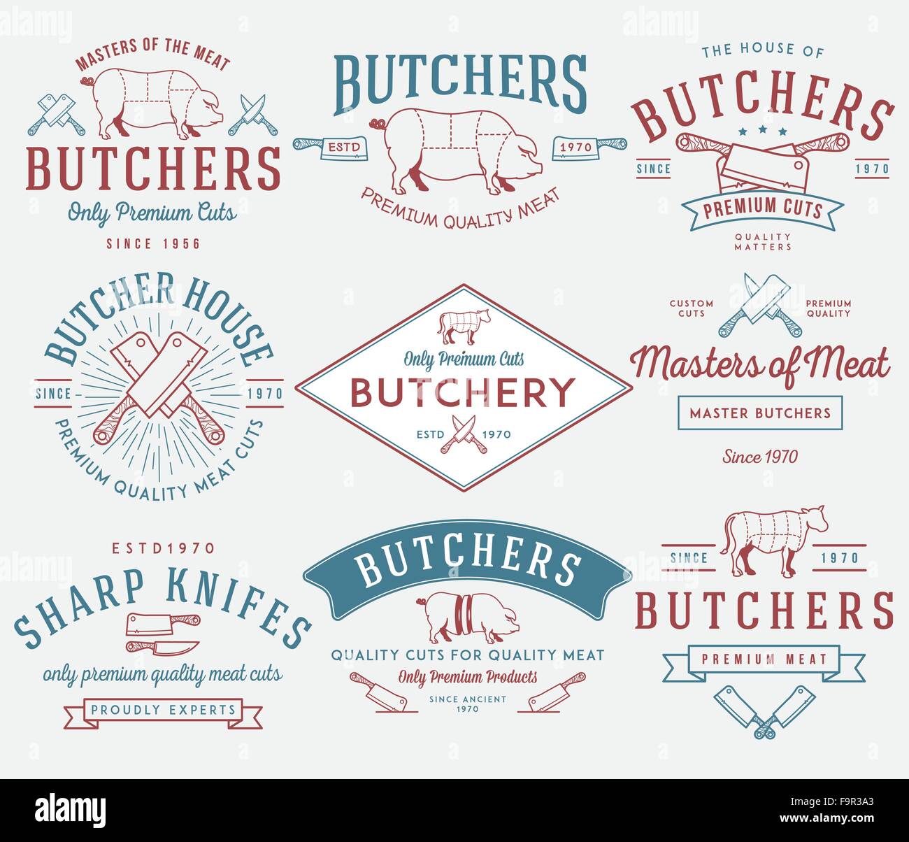 Butchers chop shop Stock Vector Images - Alamy