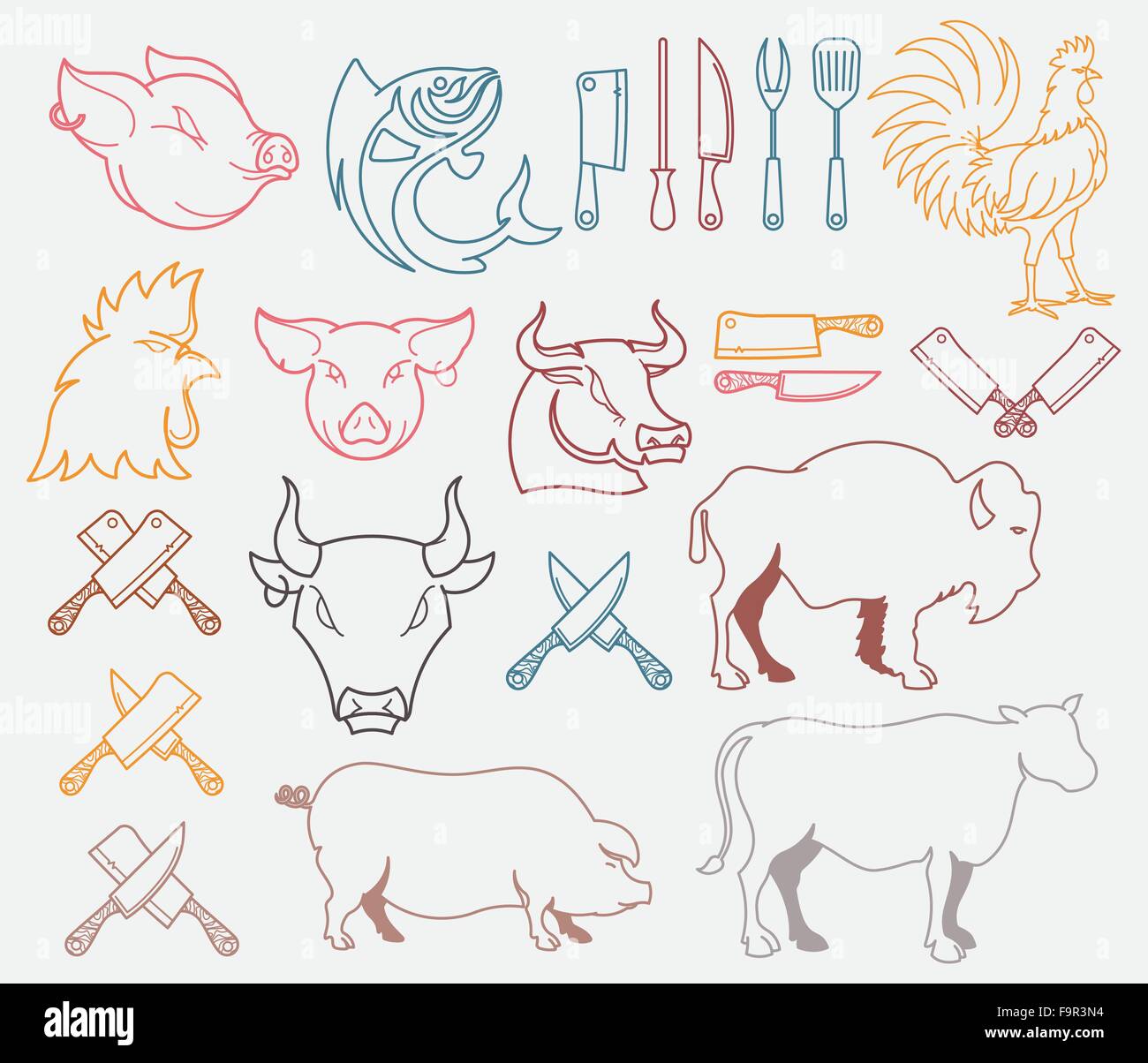 Vector farm animal bundle for any use Stock Vector Image & Art - Alamy