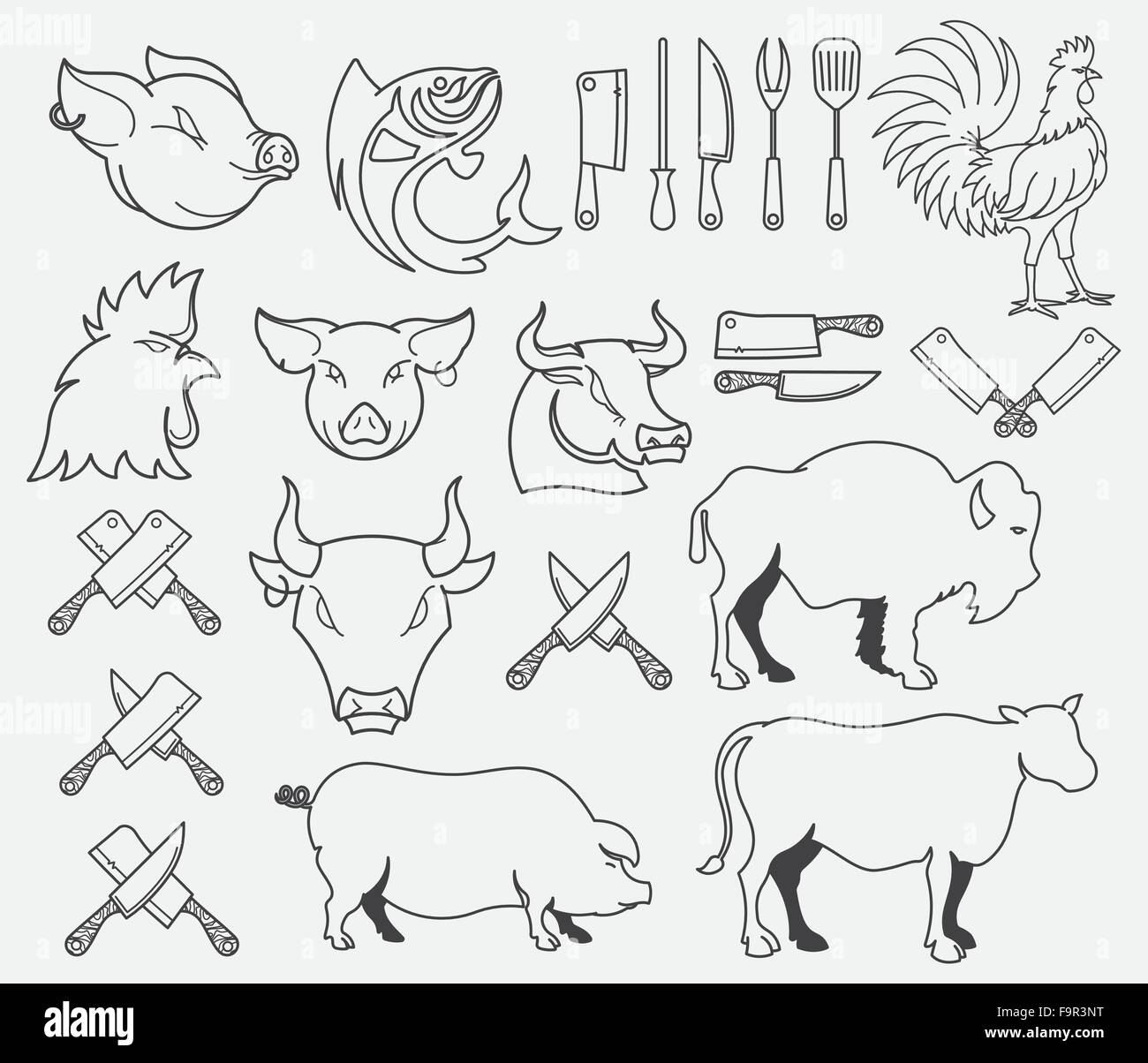 Vector farm animal bundle for any use Stock Vector Image & Art - Alamy