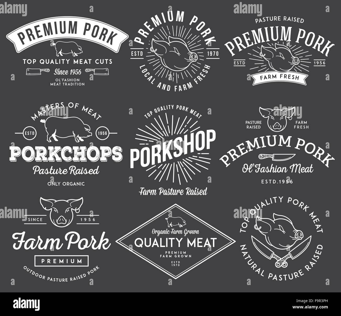 Vector pork meat badges and labels for any use Stock Vector Image & Art ...