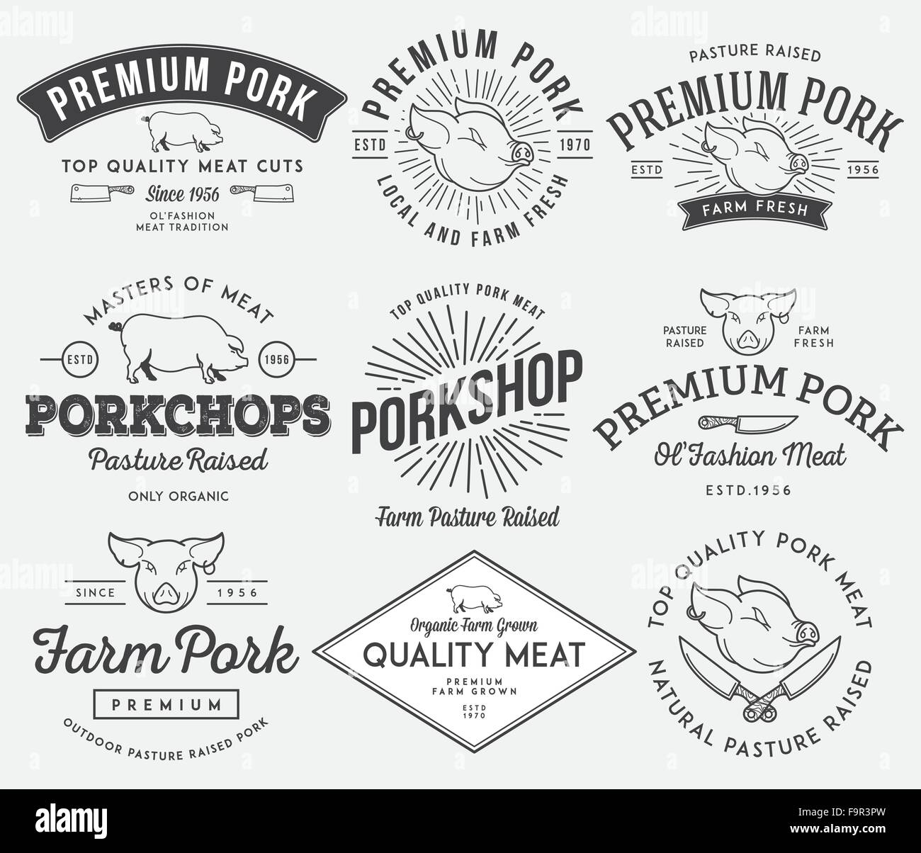 Vector pork meat badges and labels for any use Stock Vector Image & Art ...