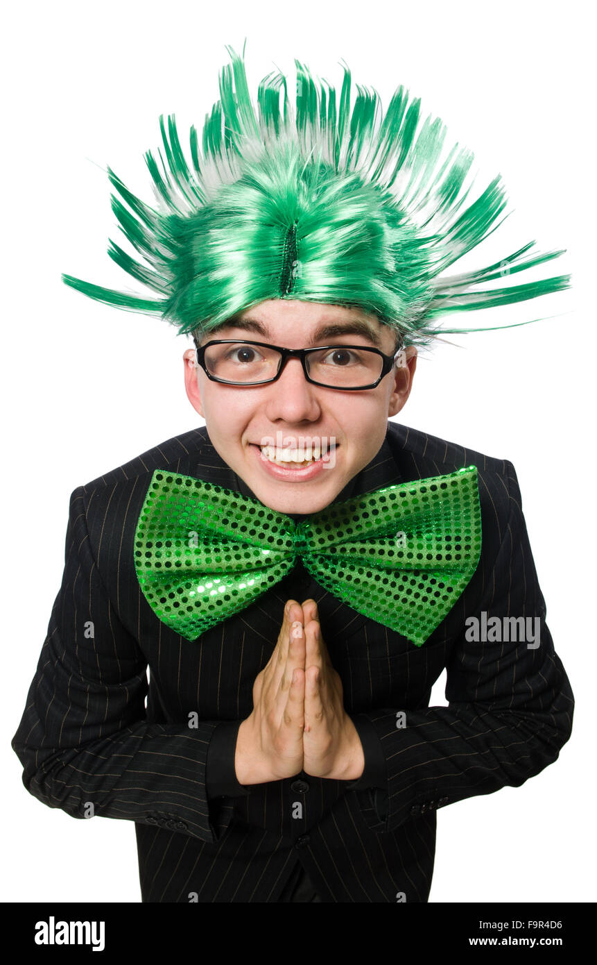 Funny man with mohawk hairstyle Stock Photo - Alamy