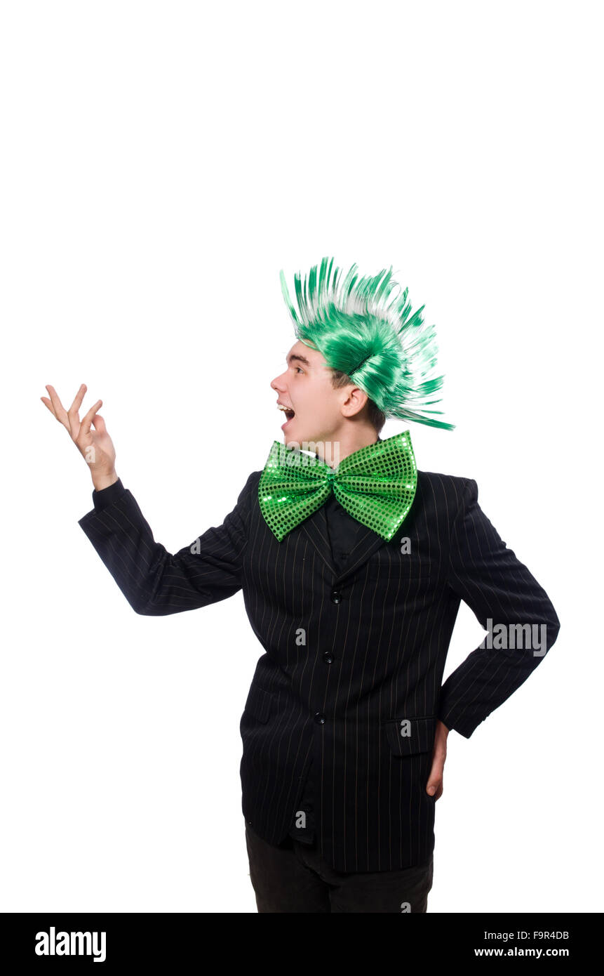 Funny man with mohawk hairstyle Stock Photo - Alamy