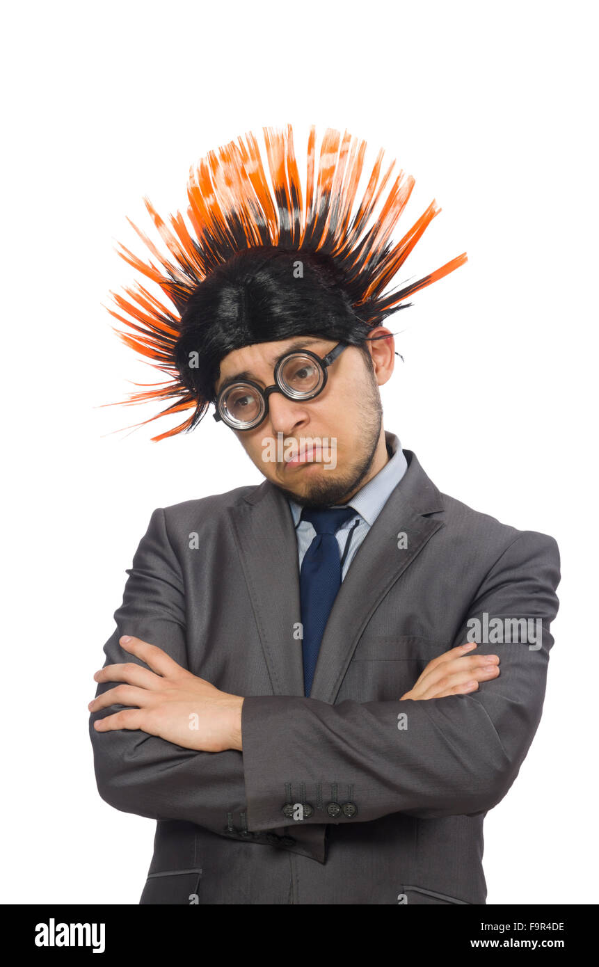 Funny man with mohawk hairstyle Stock Photo - Alamy