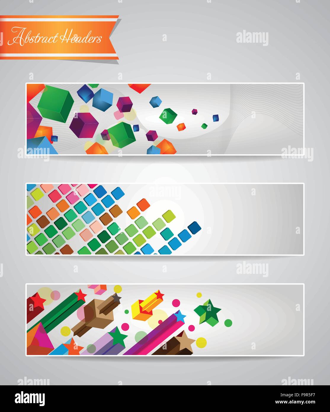 Vector abstract header set for any use Stock Vector Image & Art - Alamy