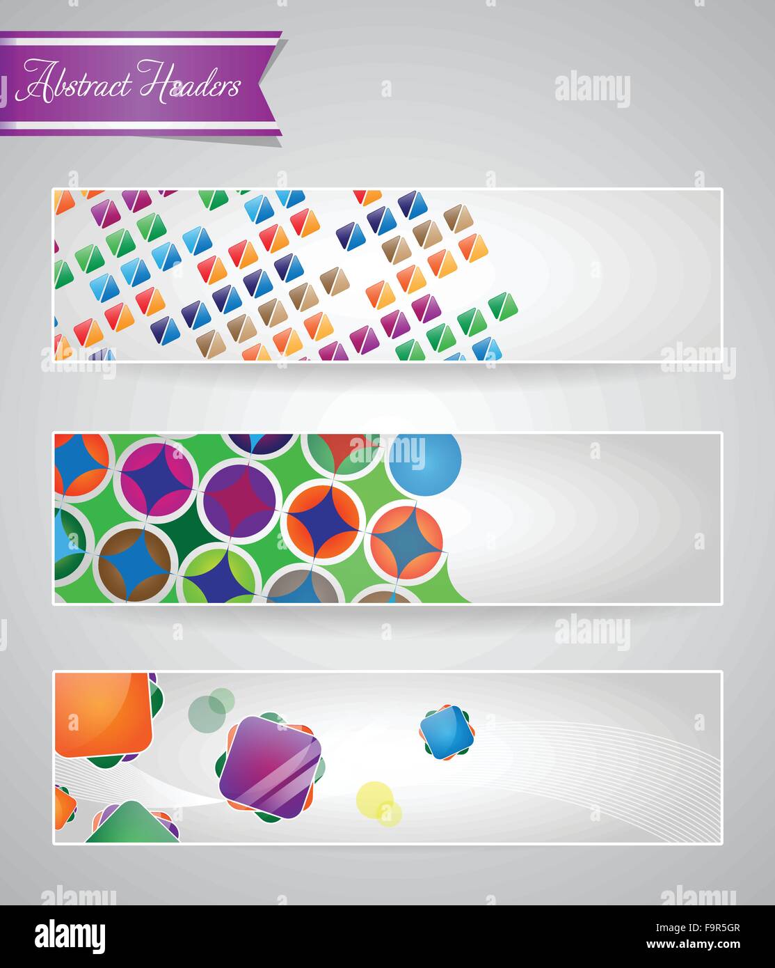 Vector abstract header set for any use Stock Vector Image & Art - Alamy