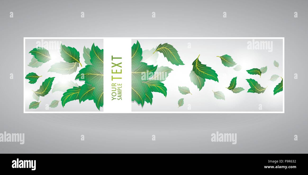 Vector abstract header set with leafes Stock Vector Image & Art - Alamy