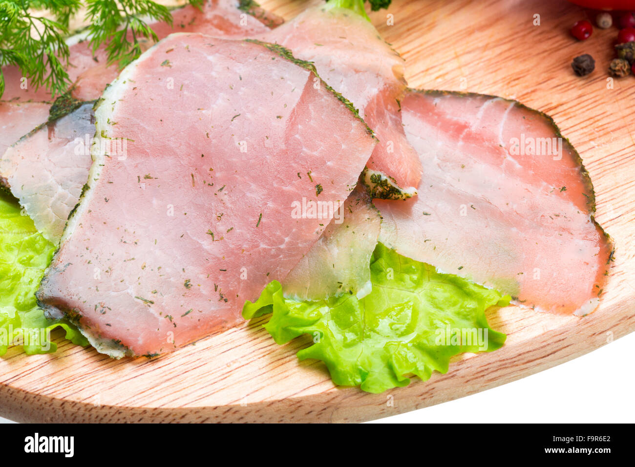 Ripe fresh ham with vegetables Stock Photo - Alamy