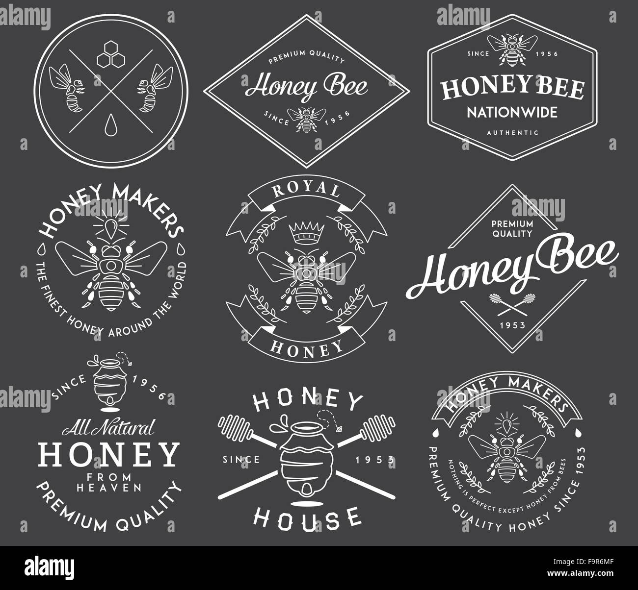 Honey and bees vector badges and labels for any use Stock Vector Image ...