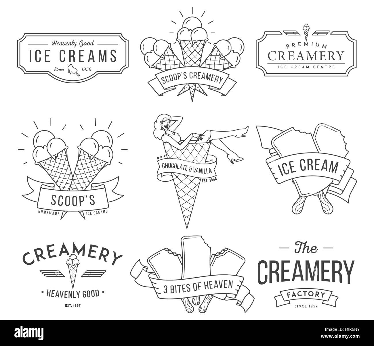 Vector ice cream badges and signs for any use Stock Vector Image & Art ...