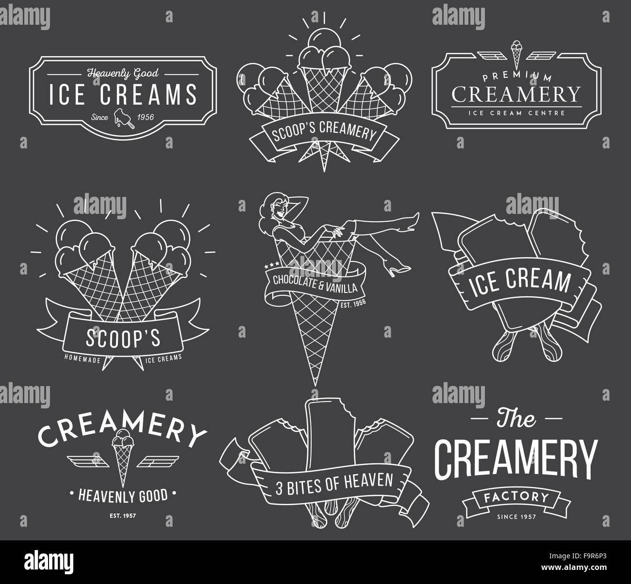 Vector ice cream badges and signs for any use Stock Vector Image & Art ...