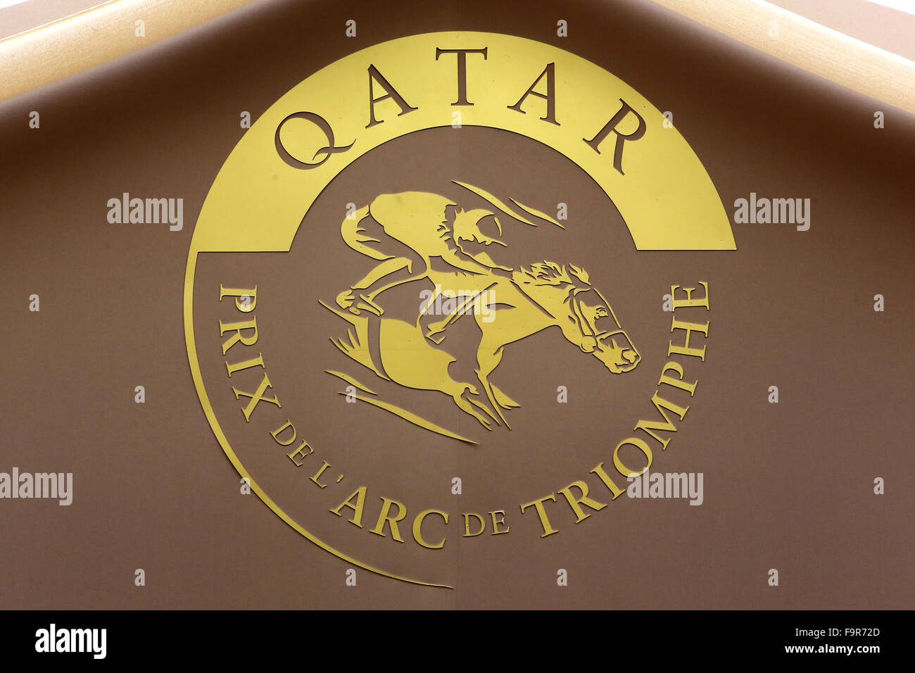 Logo "Qatar - Arc de Triomphe's Price" 2013. Horse race Stock Photo - Alamy