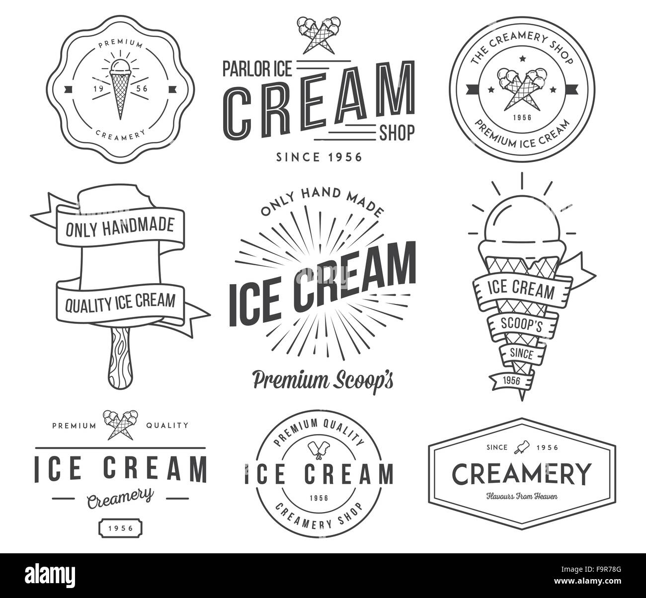 Vector ice cream badges and signs for any use Stock Vector Image & Art ...