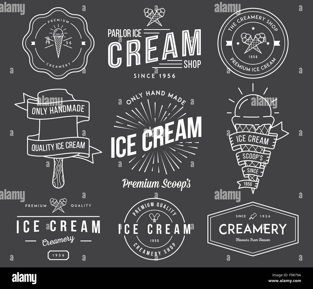 Vector ice cream badges and signs for any use Stock Vector Image & Art ...