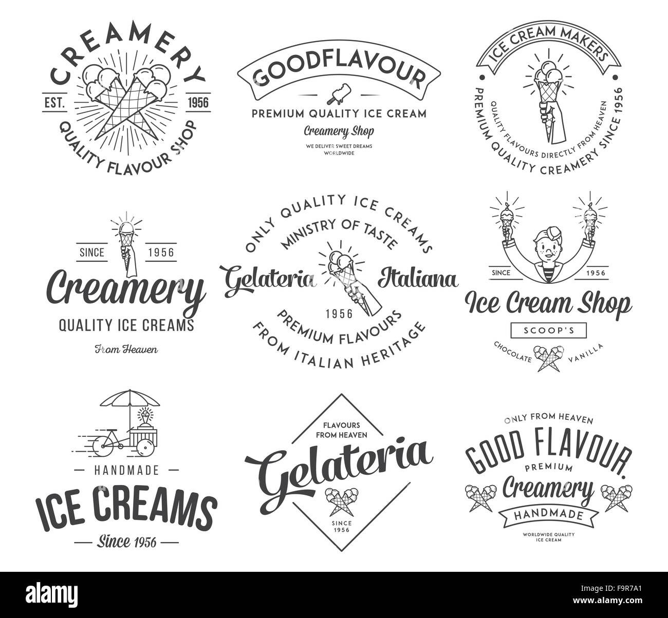 Vector ice cream badges and signs for any use Stock Vector Image & Art ...