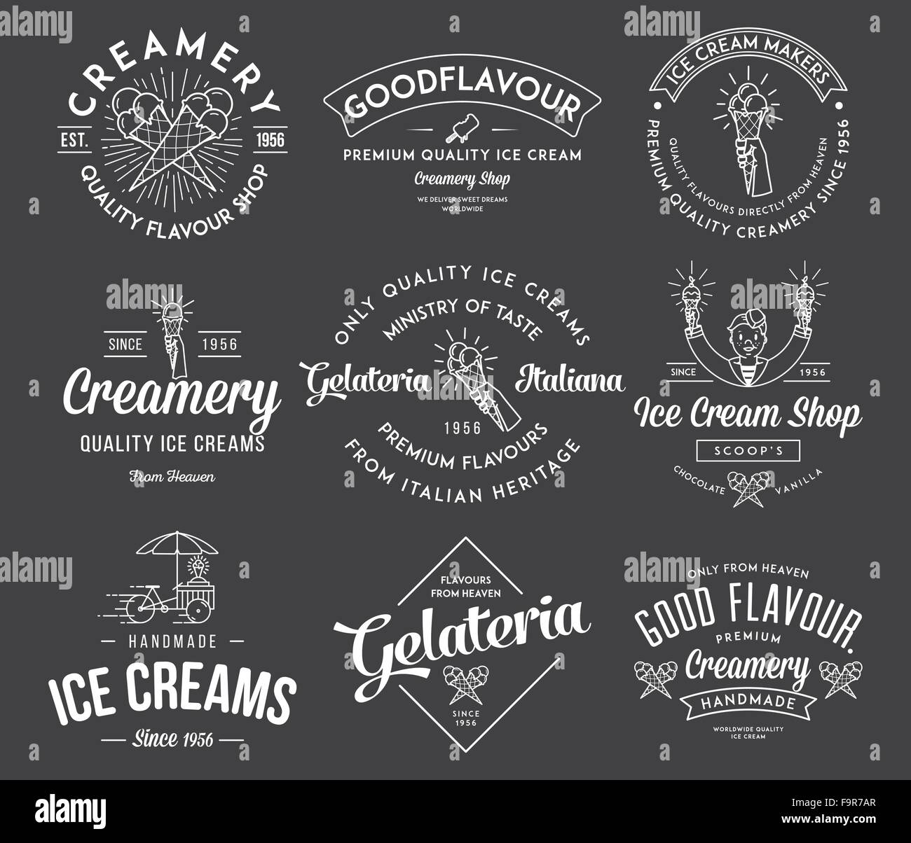 Vector ice cream badges and signs for any use Stock Vector Image & Art ...