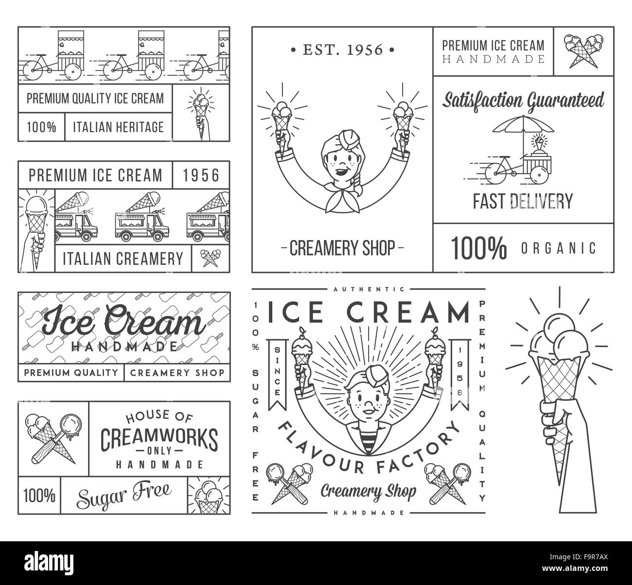 Vector ice cream badges and signs for any use Stock Vector Image & Art ...