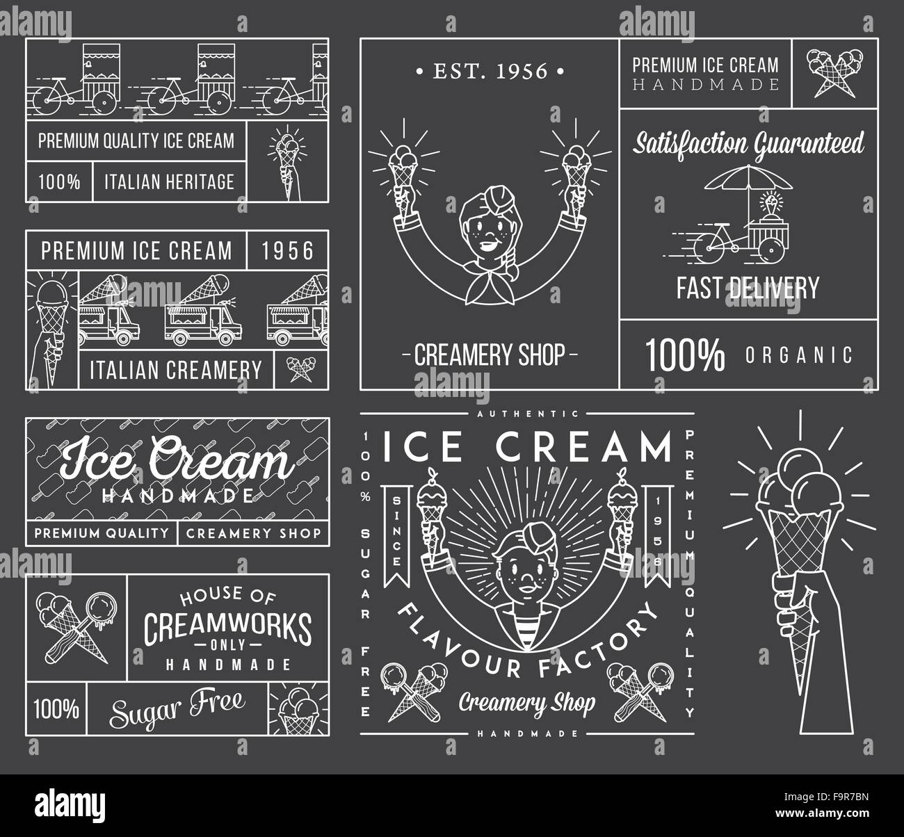 Vector ice cream badges and signs for any use Stock Vector Image & Art ...
