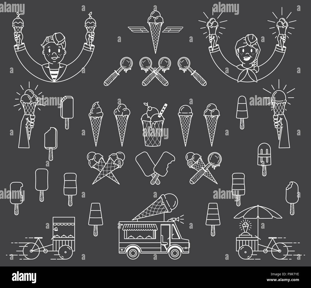 Vector ice cream bundle with signs and icons for any use Stock Vector ...
