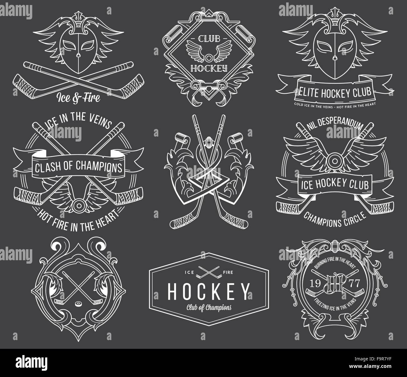 Vector Ice Hockey badges for any use Stock Vector Image & Art - Alamy