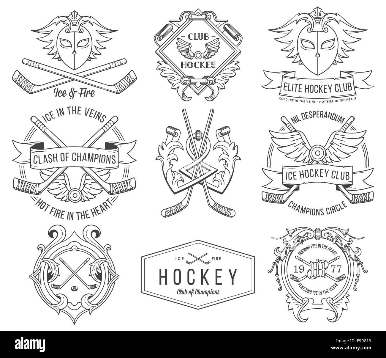 Vector Ice Hockey badges for any use Stock Vector Image & Art - Alamy