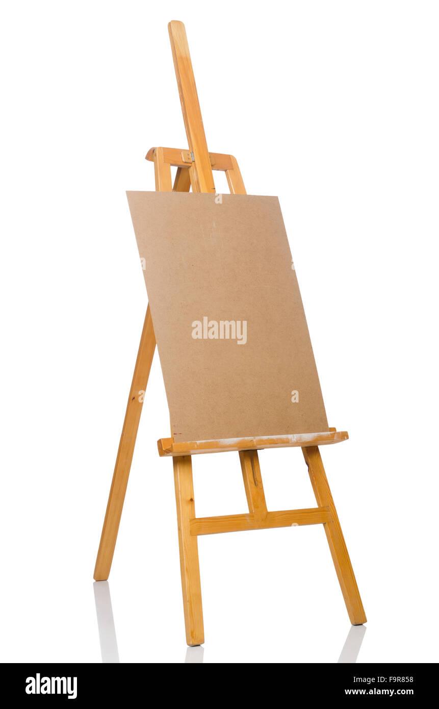 Easel isolated on the white background Stock Photo - Alamy