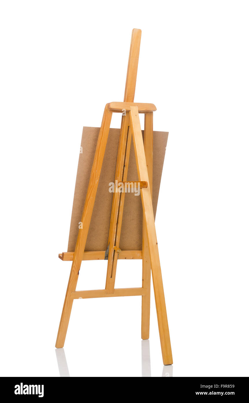 Easel isolated on the white background Stock Photo - Alamy