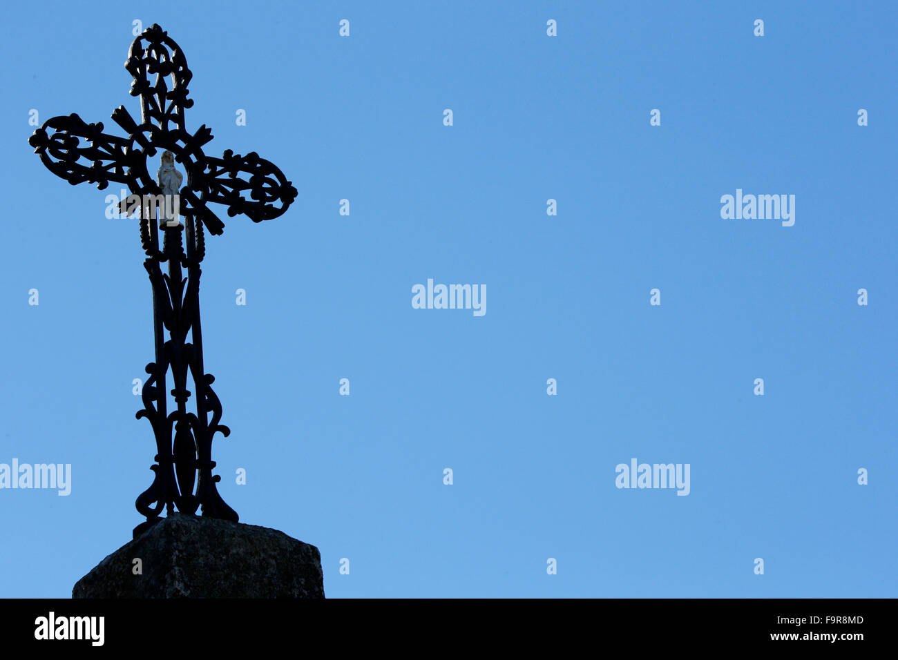 Catholic cross with Virgin Mary Stock Photo - Alamy