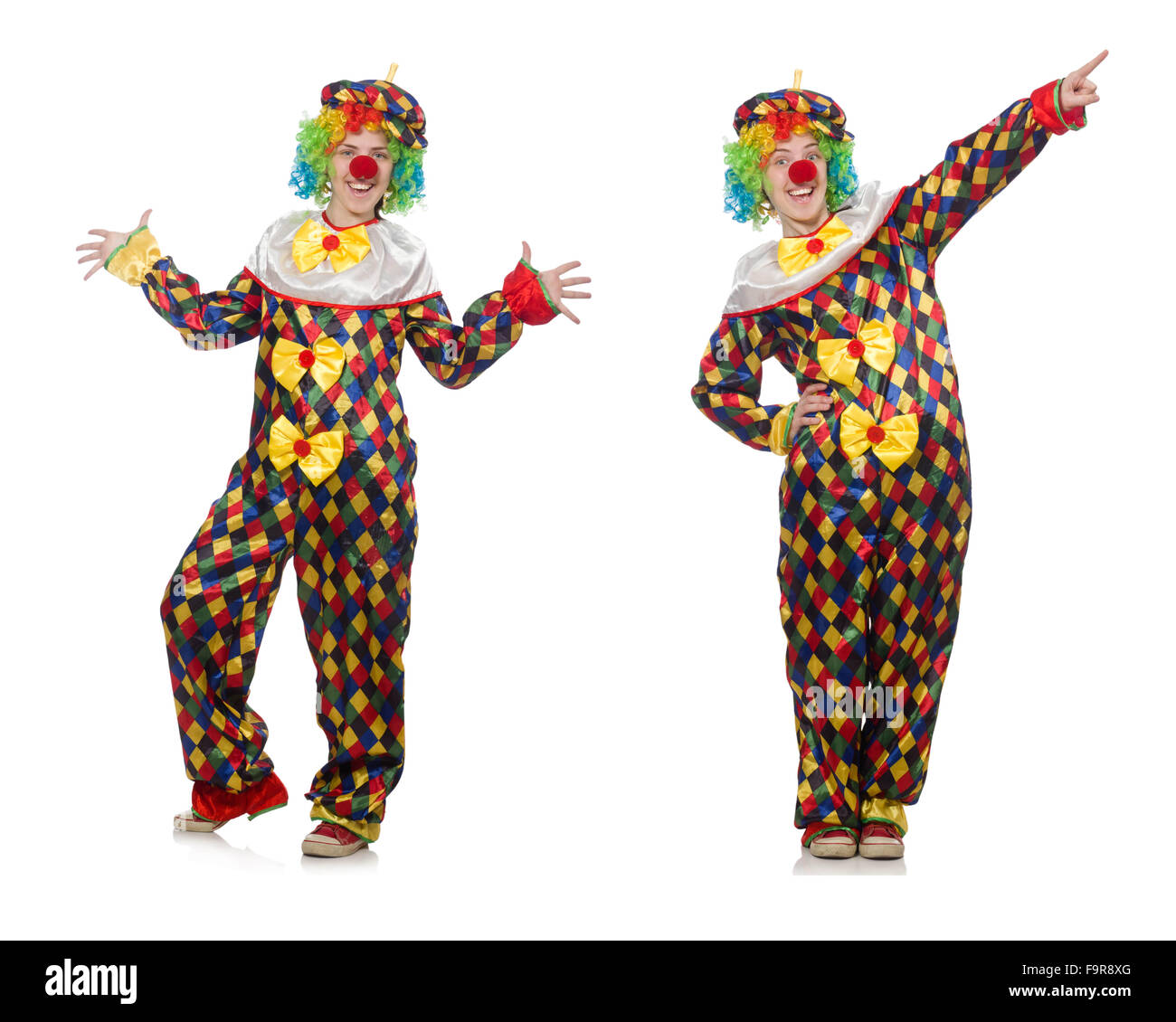 Set of clown photos isolated on white Stock Photo - Alamy