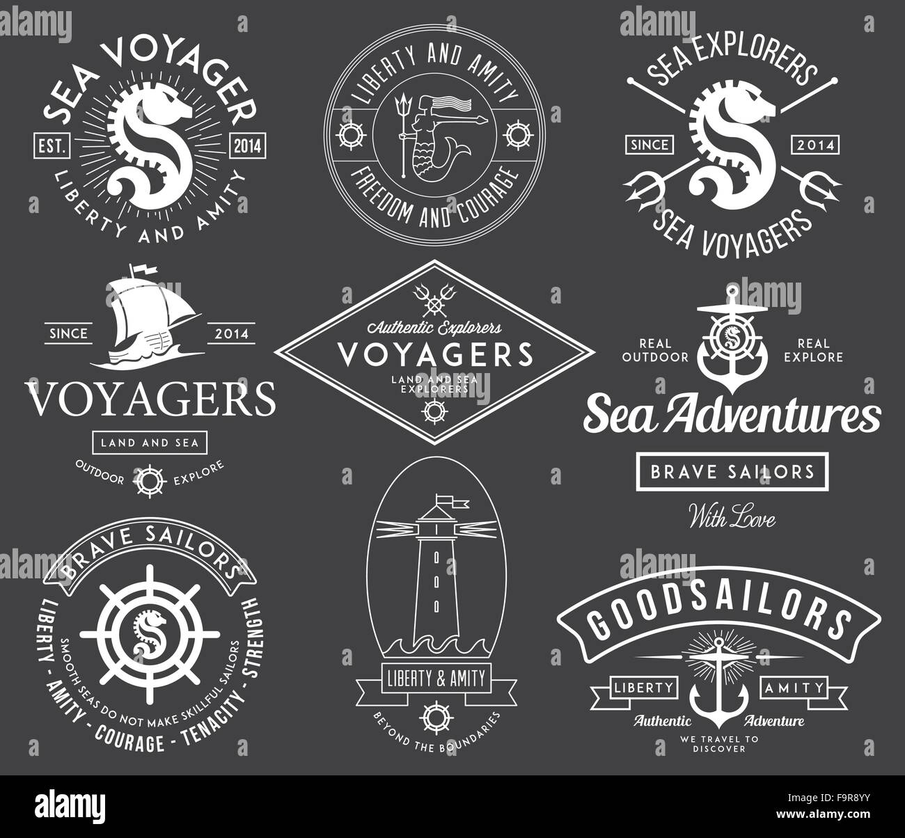Vector sea badges for any use Stock Vector Image & Art - Alamy