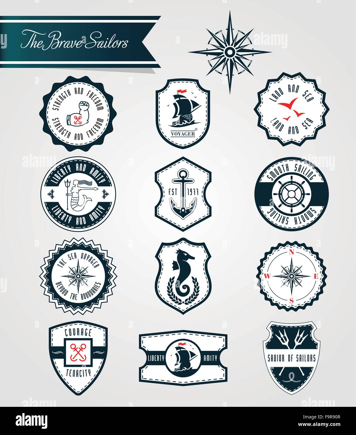Sea inspired set of badges and crests eps10 vector format Stock Vector ...